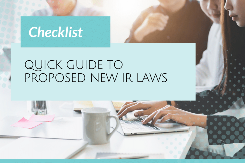 Checklist – Quick Guide to Proposed New IR Laws - Jennifer Bicknell ...